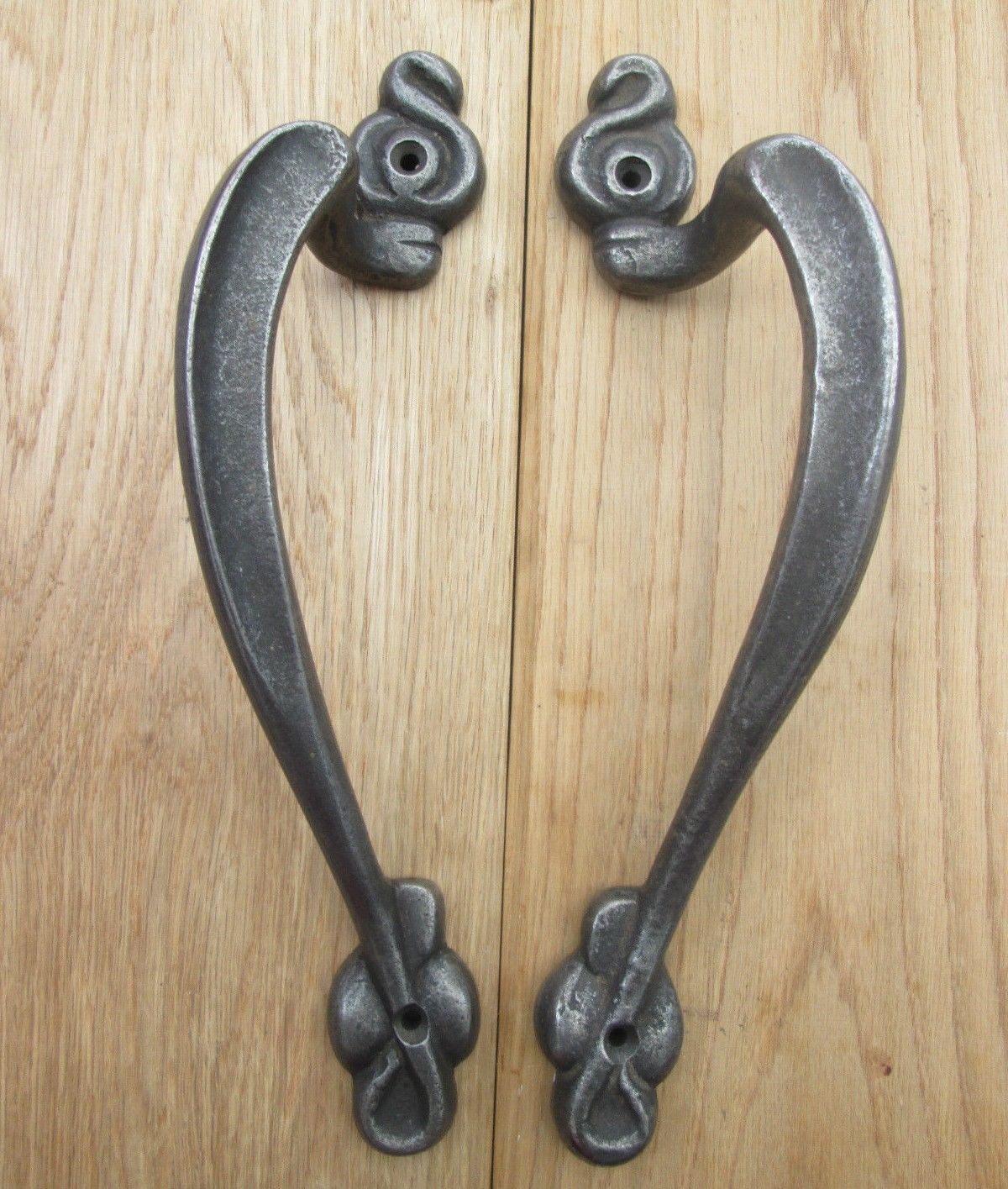 Pair Of Art Nouveau Cast Iron Door Pull Handles Old French Vintage ...