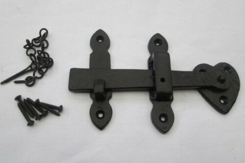 cast iron privacy cupboard gate door latch bar catch surface mounted ...
