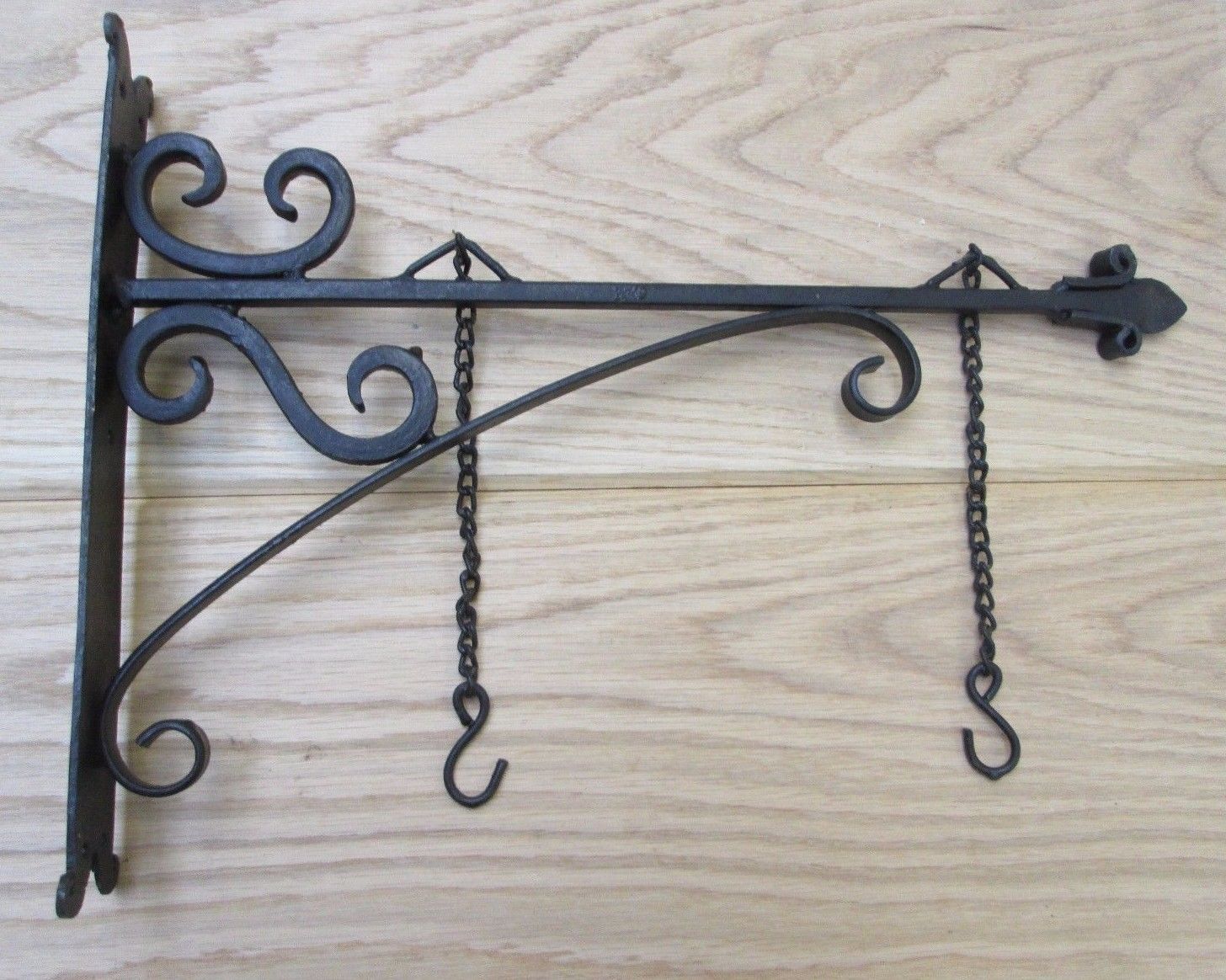 Antique Vintage Old Wrought Iron Sign Name Board Hanging Bracket Wall ...