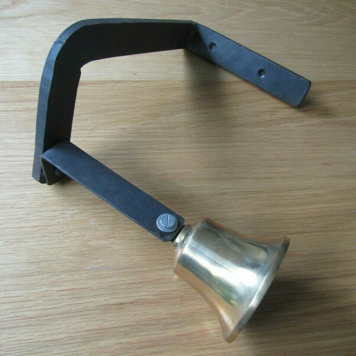 Brass Shop Door Bell Heavy Cast Iron Bracket Entrance Bell Old Rustic ...