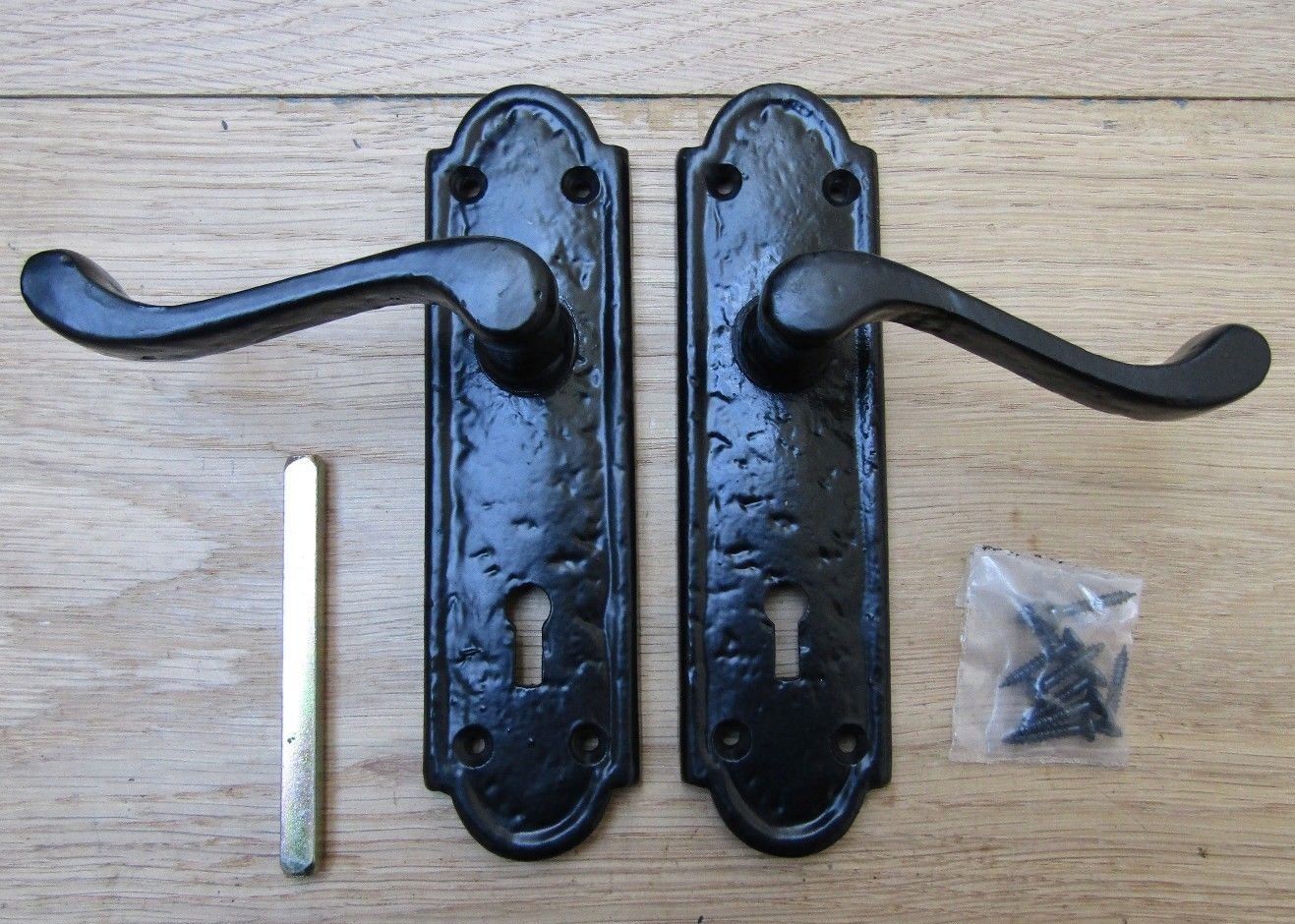 Black Antique Lever Mortise Door Handles Old Rustic Vintage Style ...