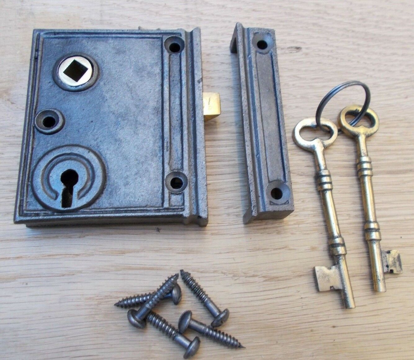 Cast iron rustic rim door latch lock vintage old retro victorian style ...