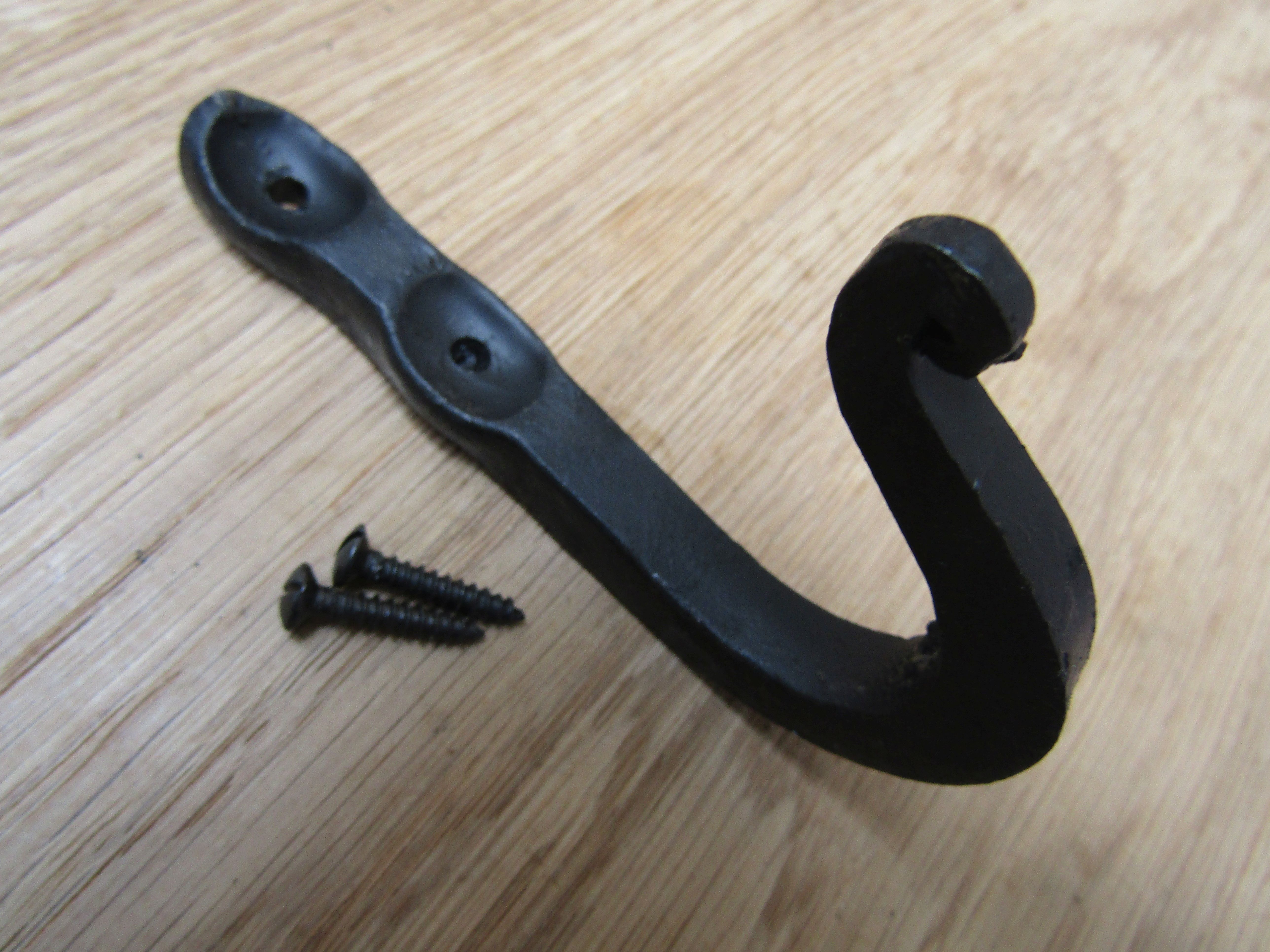 Hand Forged Wrought iron Old Rustic vintage Coat Hanging Hanger peg ...