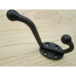 Hand Forged Coat Hook Black Wax | Ironmongery World