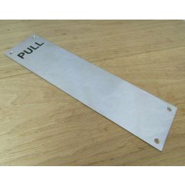 Buy 12-inch Pull Letter design Finger Plate - Satin Steel | Ironmongery ...