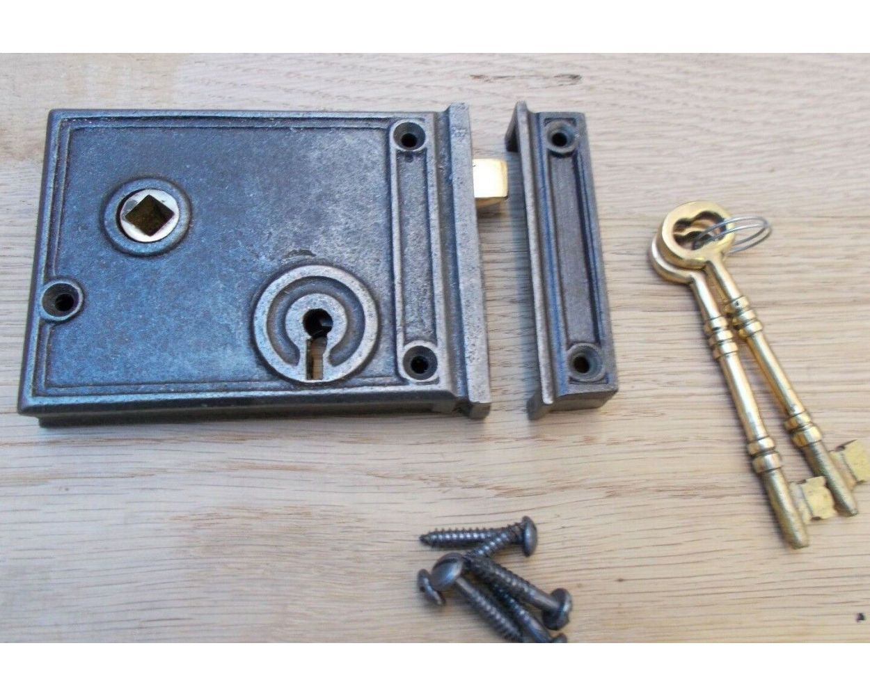 Buy Vintage Horizontal Rim Lock Antique Cast Iron | Rim Locks ...