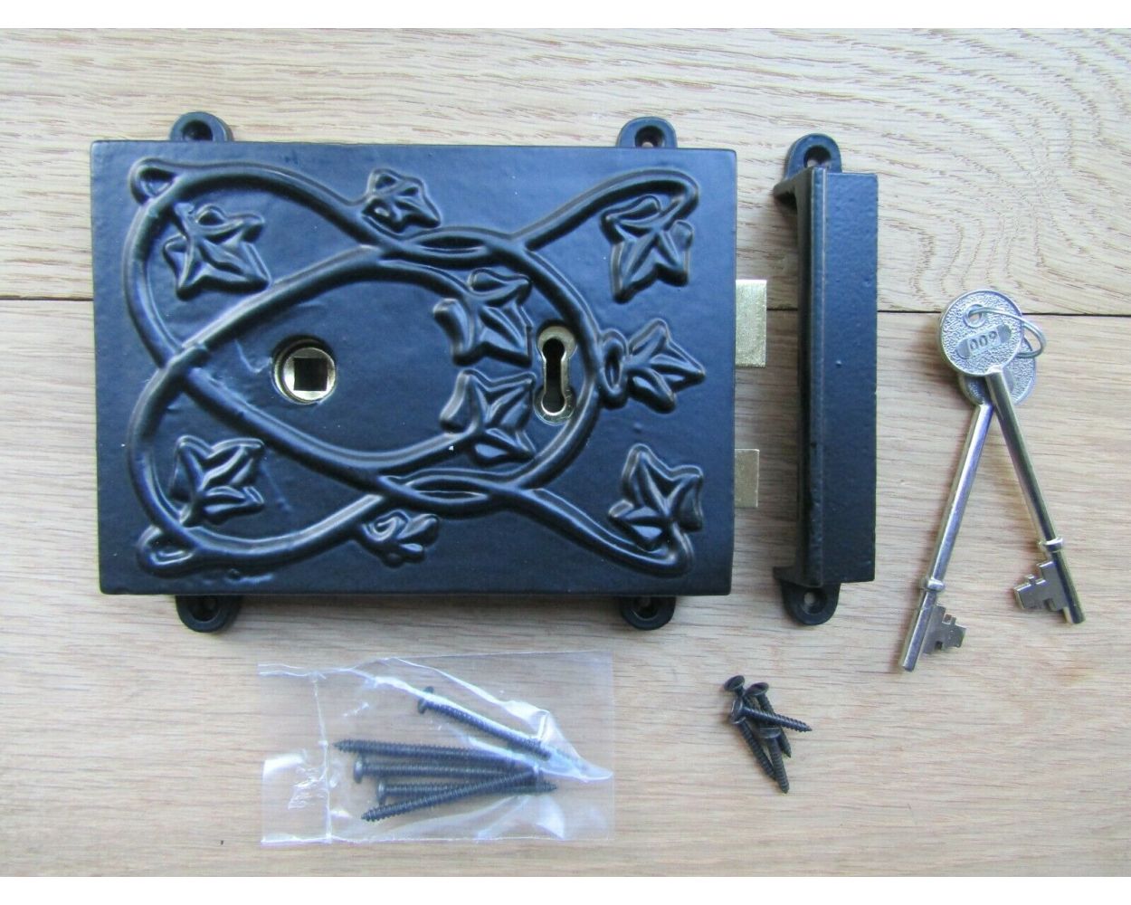 Royal Chelsea Cottage Rim Lock Black Antique | Ironmongery World