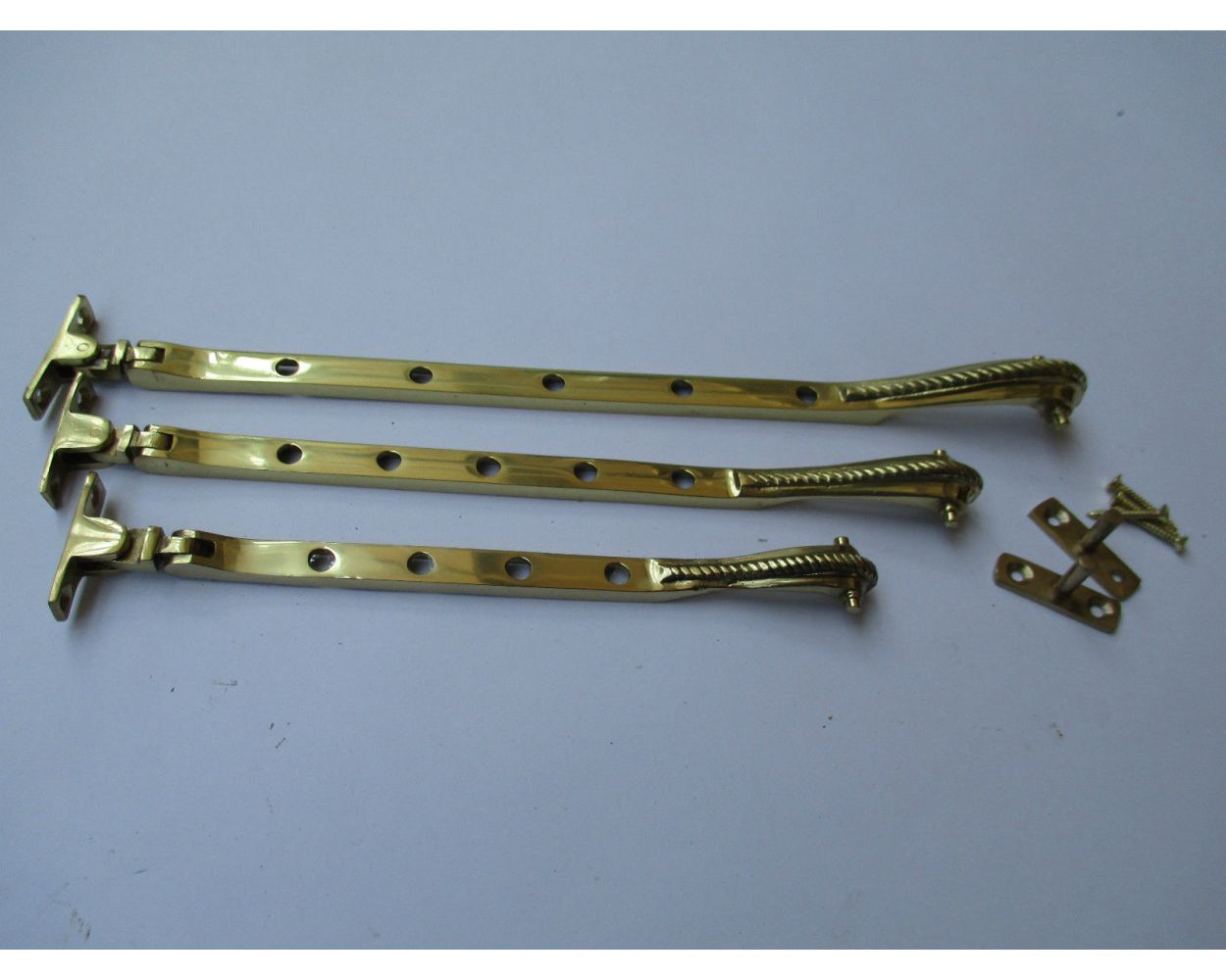 Polished brass-georgian/rope edge old style window fittings ...