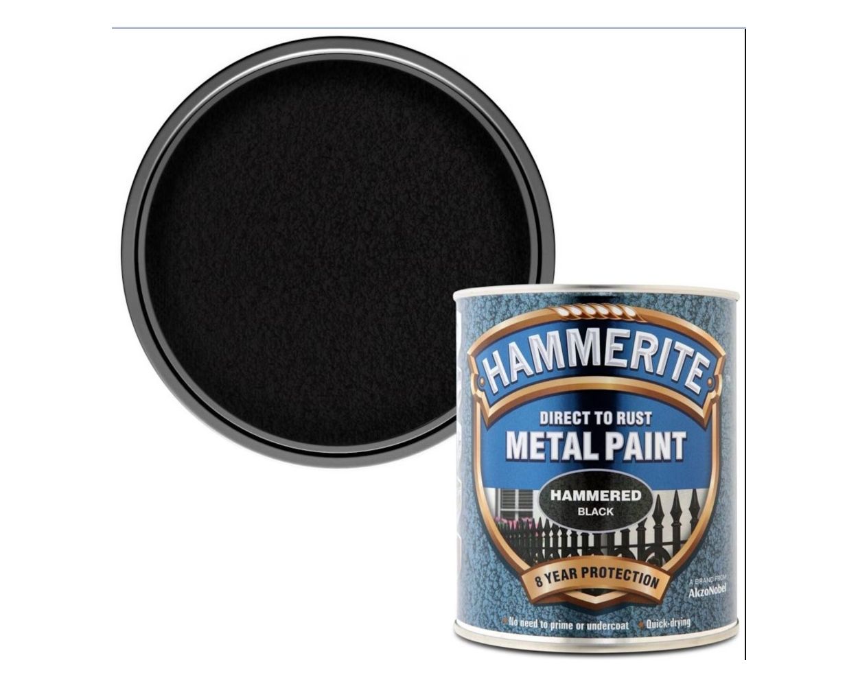 Hammerite Metal Iron Paint Exterior Interior Hammered Black Finish ...