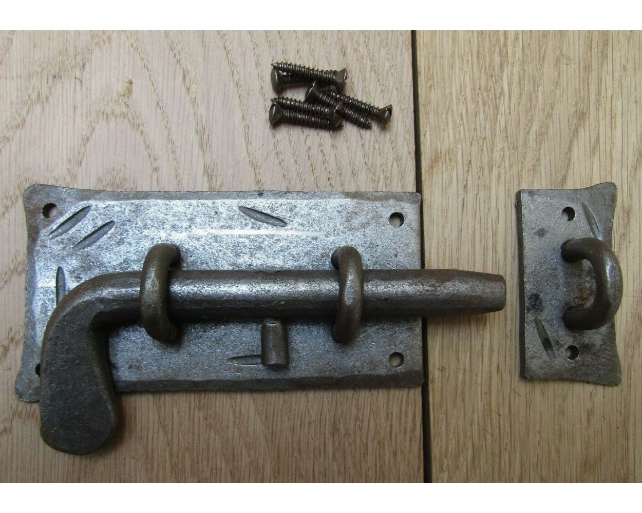 Hand Forged Cottage Slide Bolt Antique Iron | Ironmongery World
