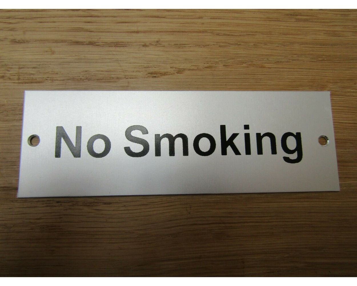 No Smoking Door Sign Plaque Rectangular Satin Aluminium | Ironmongery World
