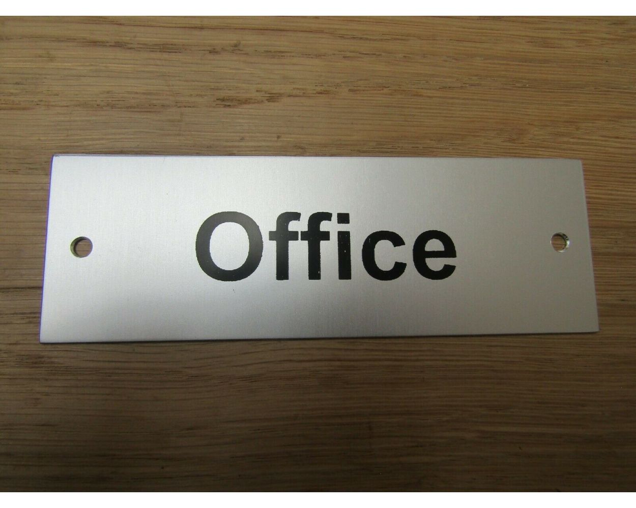 Office Door Sign Plaque Rectangular Satin Aluminium | Ironmongery World