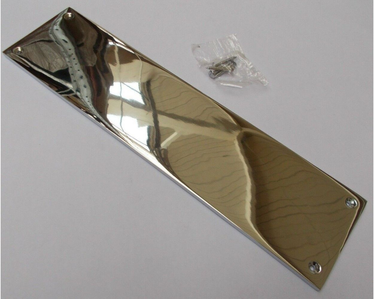 Buy 12-inch Plain Victorian Finger Plate - Polished Chrome ...