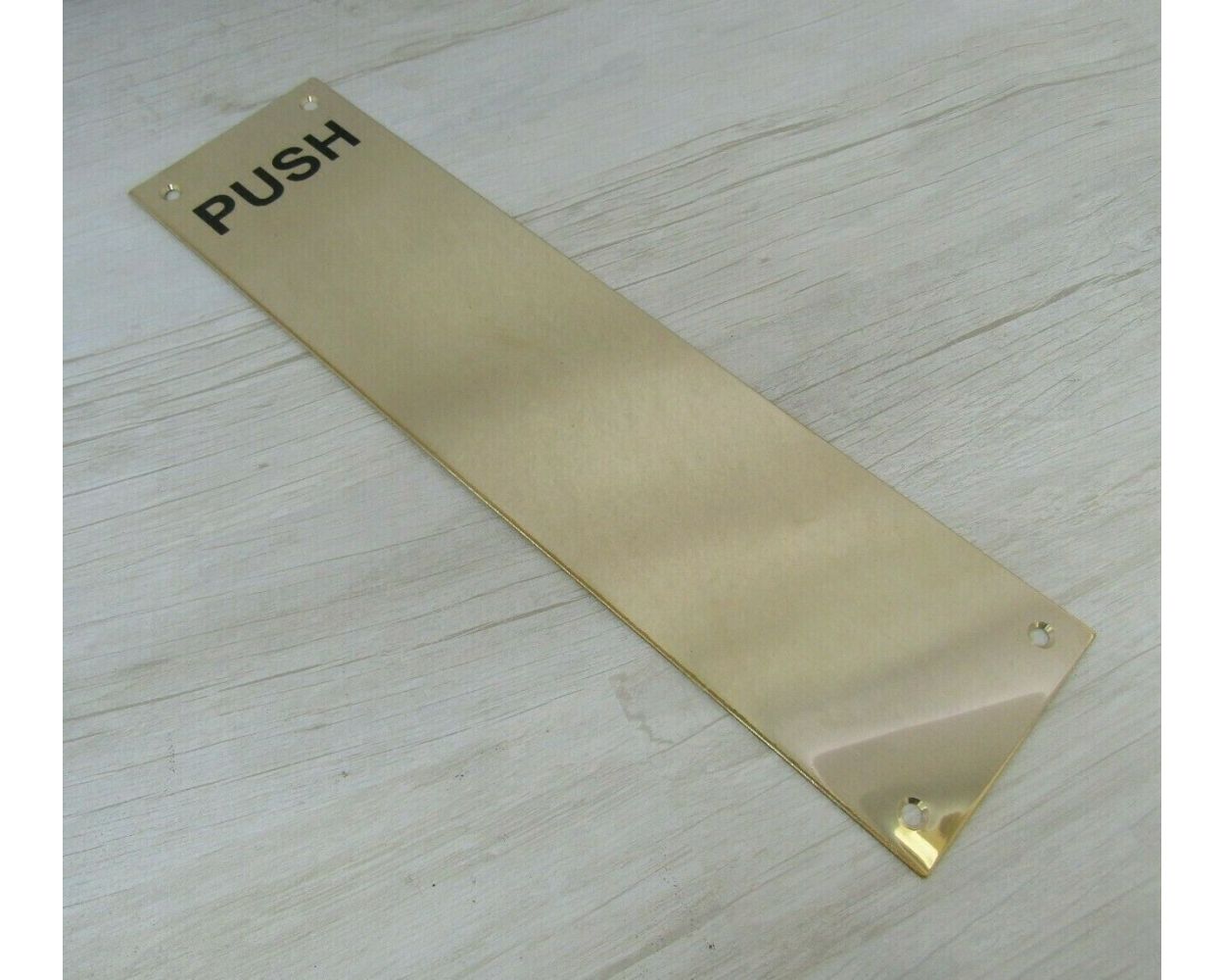 Buy 12-inch Push Letter design Finger Plate - Polished Brass ...