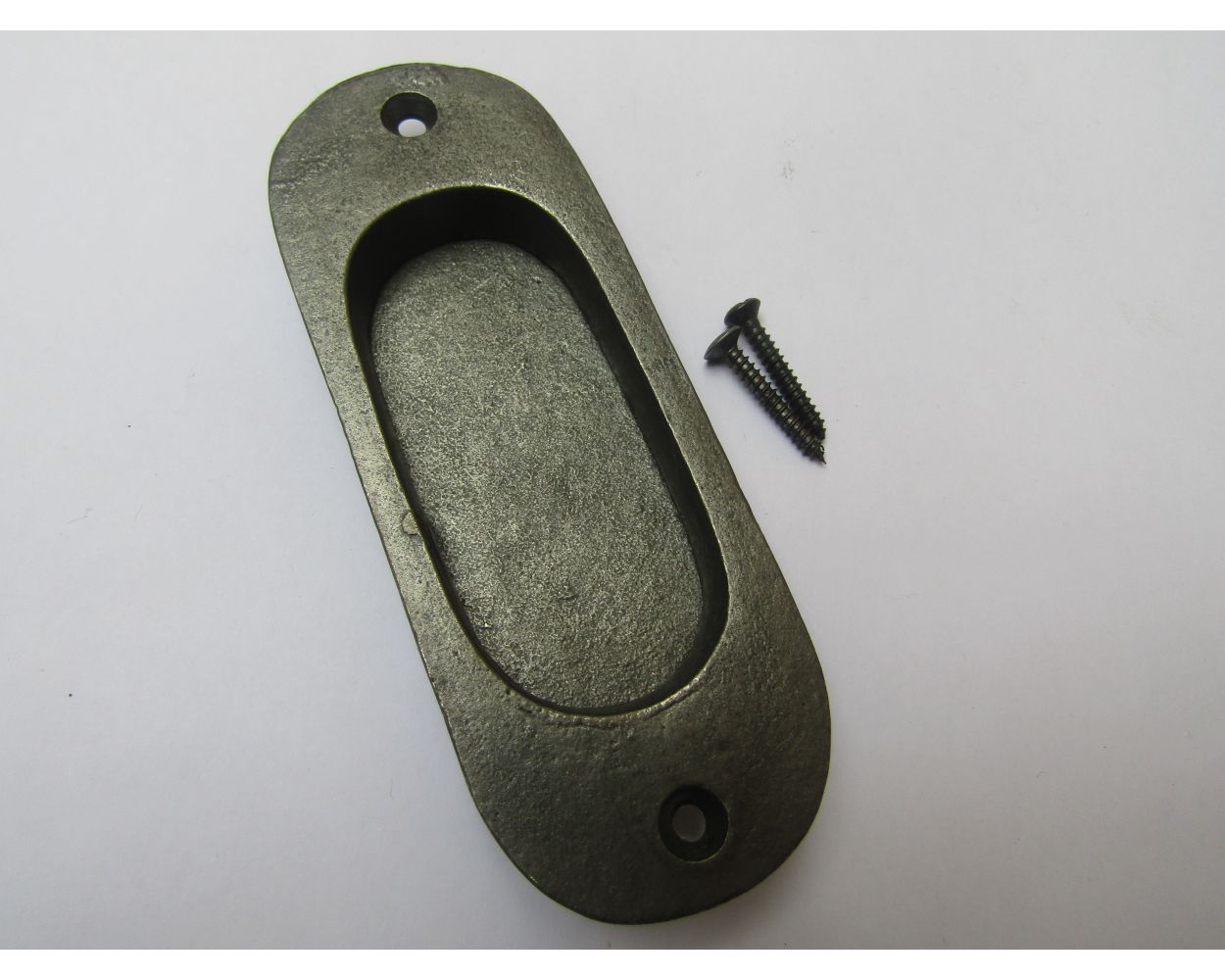 Buy 120mm Round Edge Recessed Handle - Antique Iron | Ironmongery World