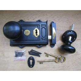Davenport Lock with Black Antique Mushroom Knob | Ironmongery World