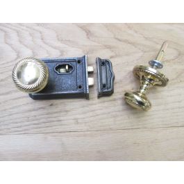 Small Rim Latch Antique Iron & Georgian Rim Brass Set | Ironmongery World