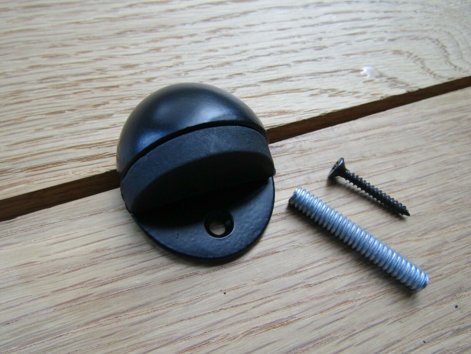 Door Stop Half Round Floor Mounted Matt Black | Ironmongery World