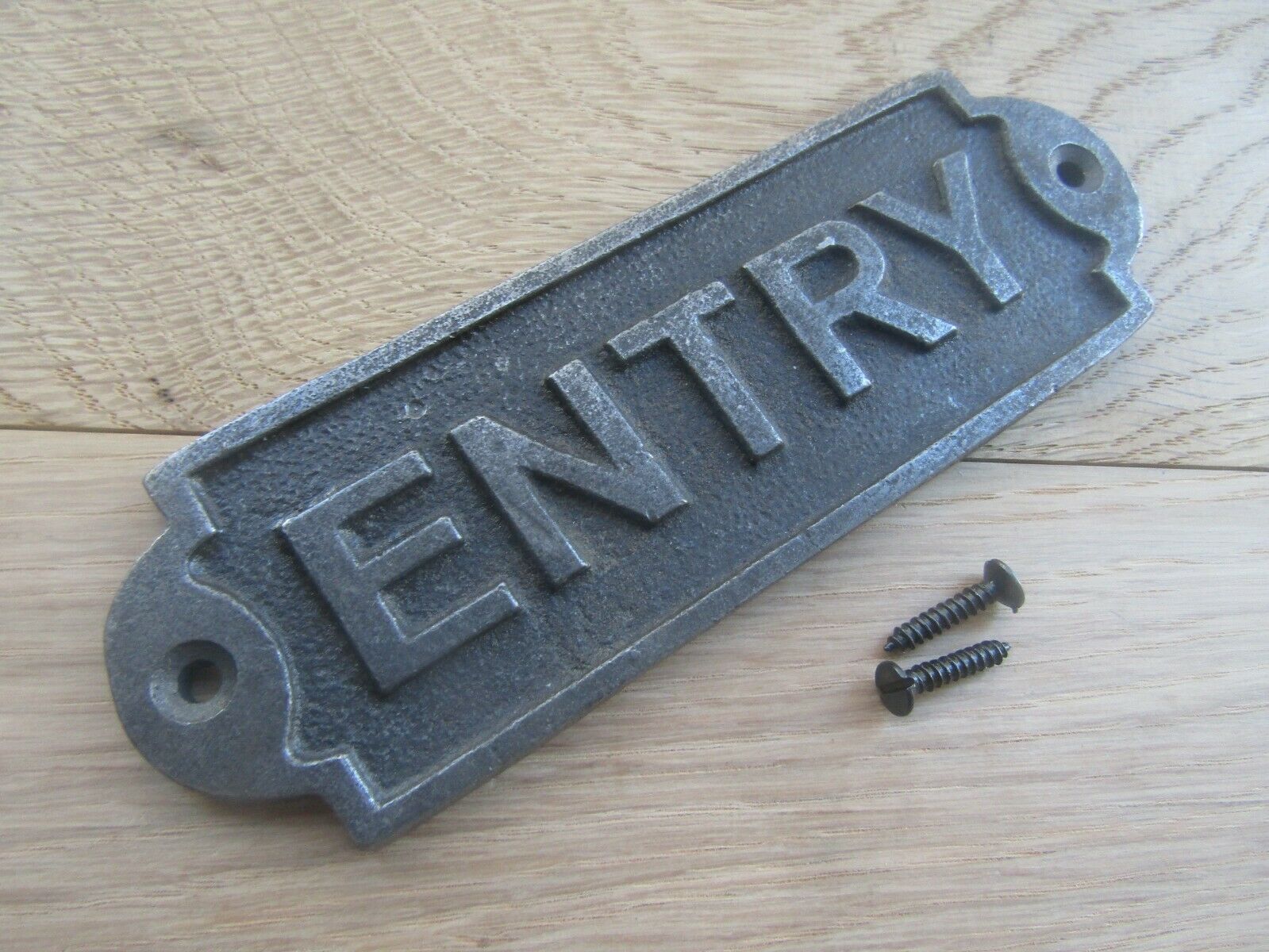 Entry Plaque Sign Antique Iron | Ironmongery World® | Ironmongery World