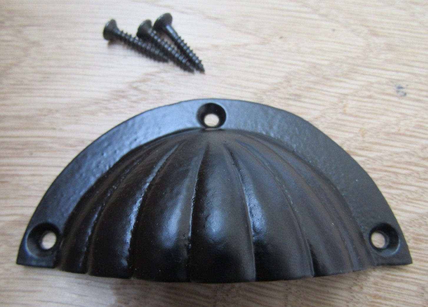 Fluted Cup Pull Handle Black on Iron | Ironmongery World