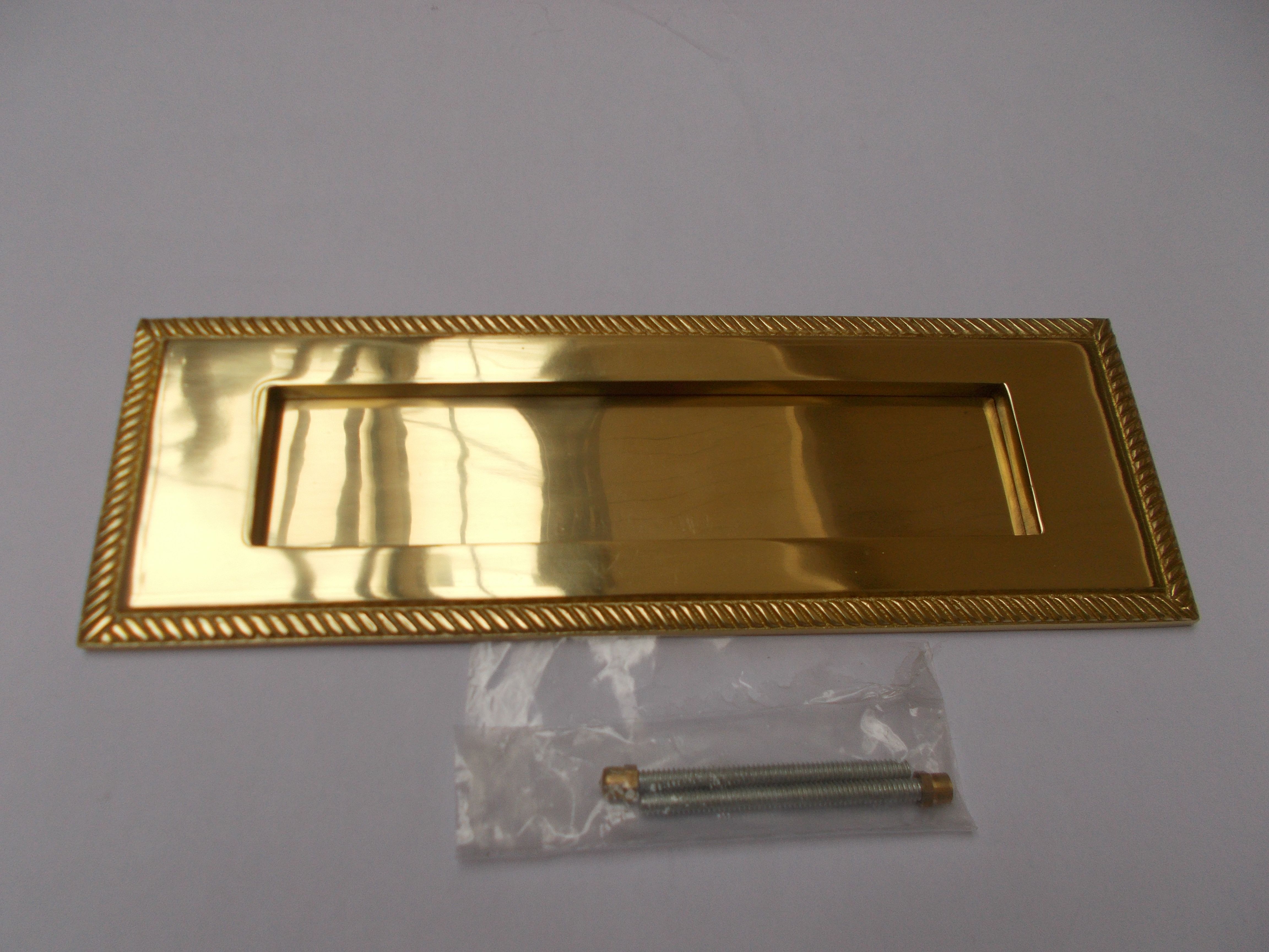 Polished Brass Front Door Internal External Letter Box Postal Plate ...