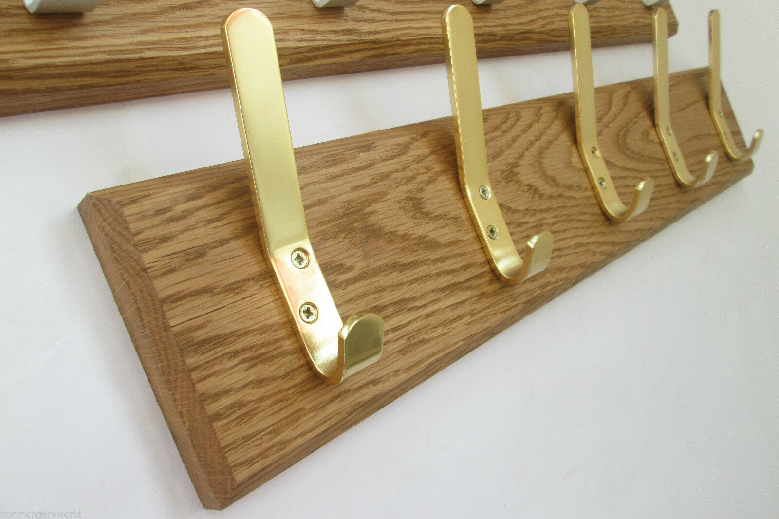 Gold Cloakroom 3 Hook Coat Rail 38cm | Ironmongery World