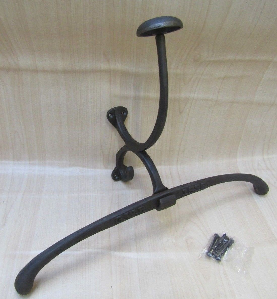 GWR 1883 Cast Iron Rustic Motorcycle Helmet & Jacket Bike Hanger Hook ...
