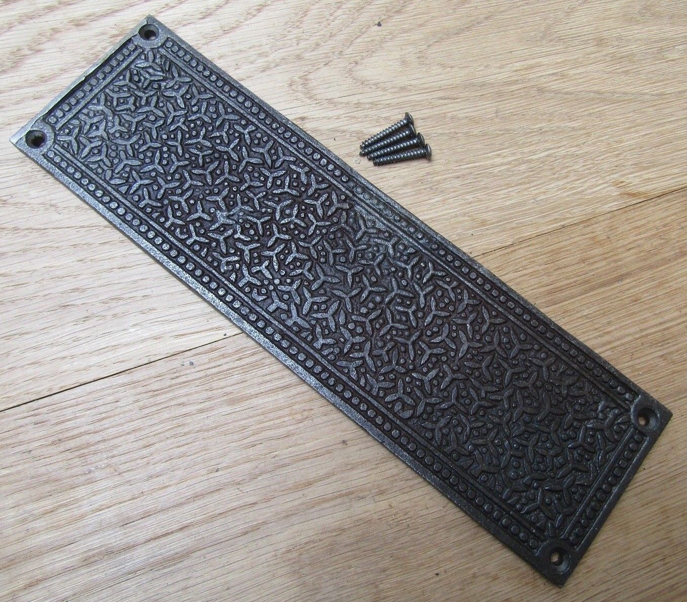 Cast iron antique iron rustic old vintage finger plate door push pull ...