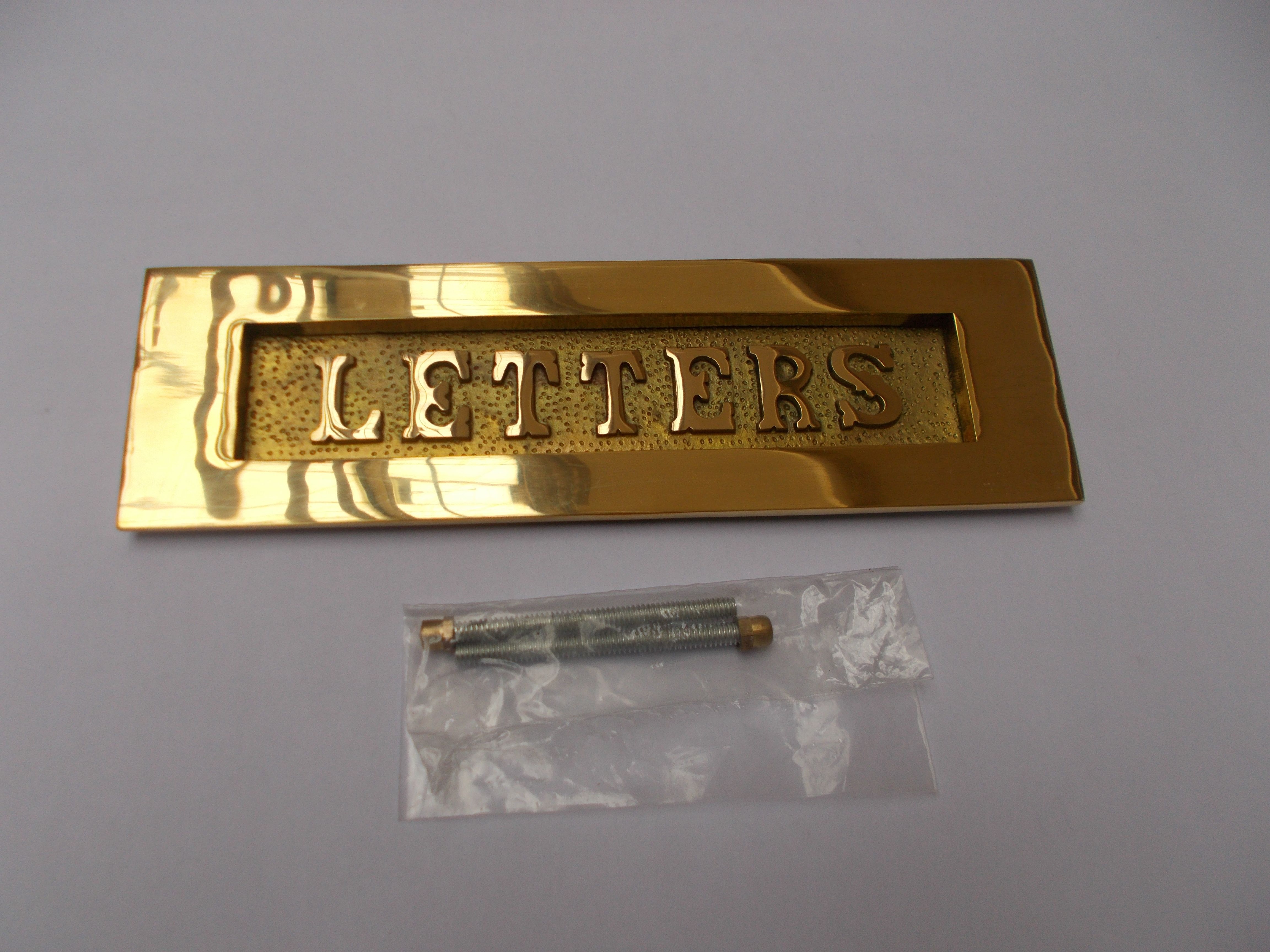 Polished Brass Front Door Internal External Letter Box Postal Plate ...