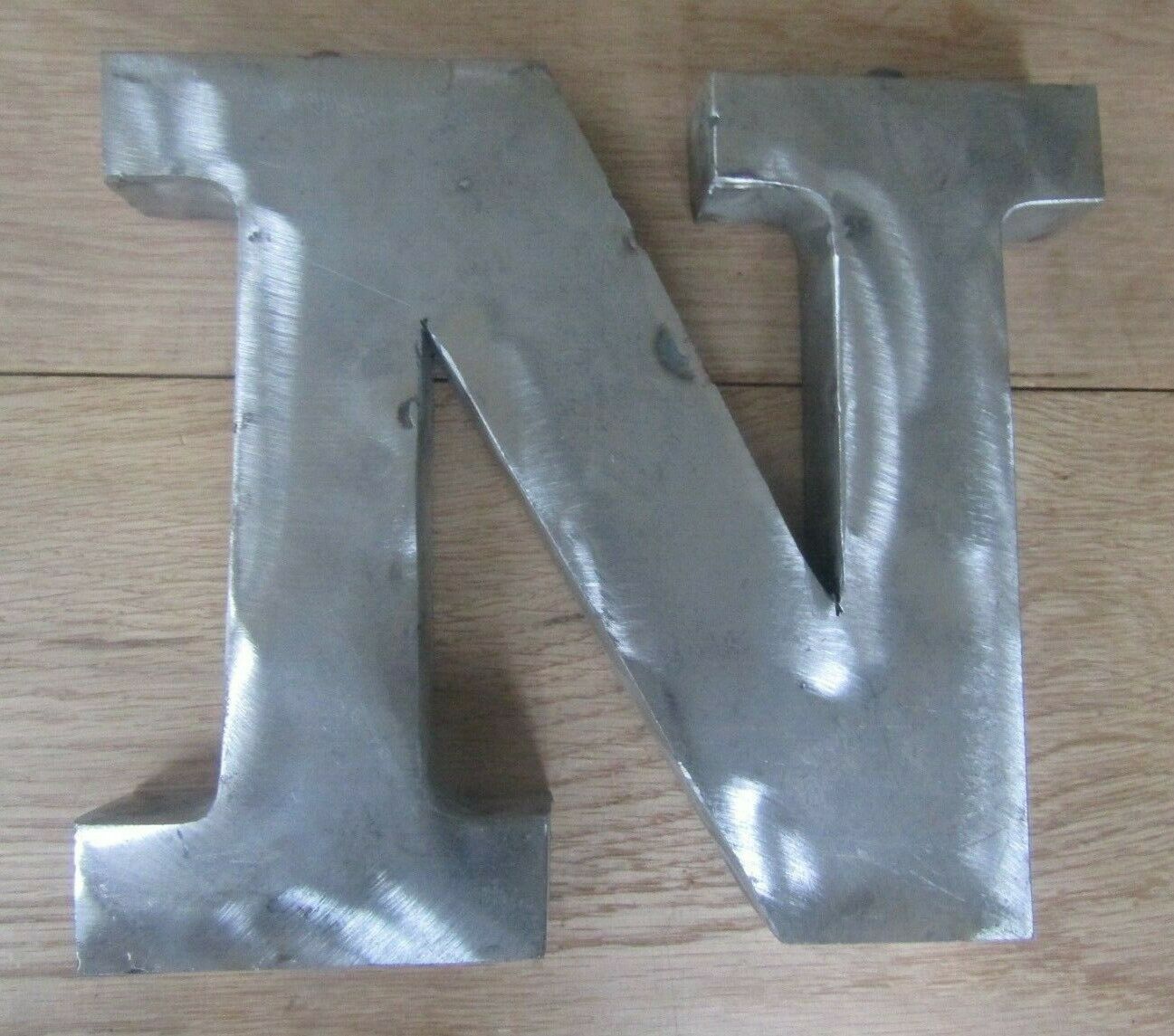 8" Letter N metal industrial rustic Words sign letters wall art ...