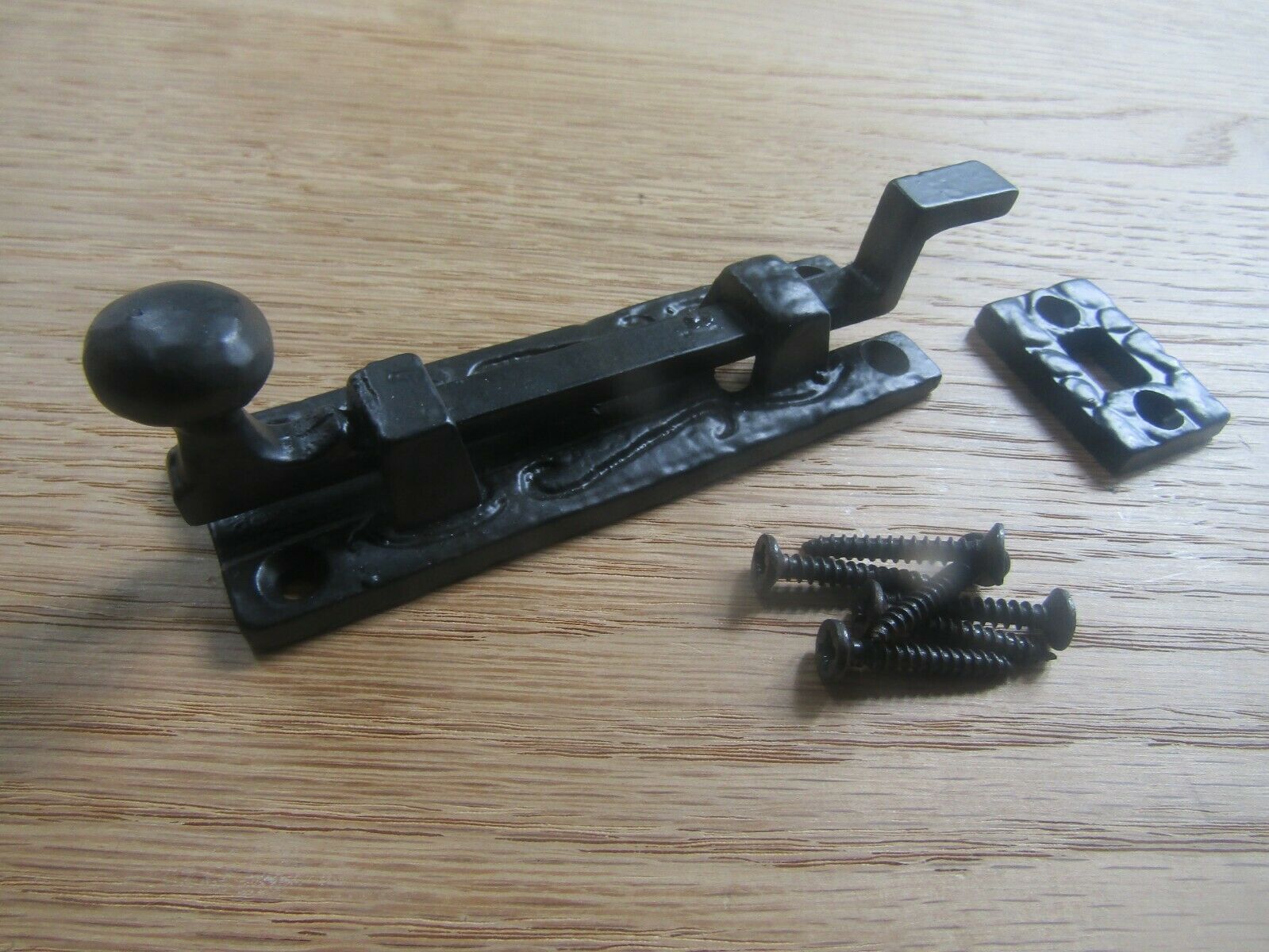 Cast Iron Black Antique Door Bolt Security Necked Gate Latch Lock ...