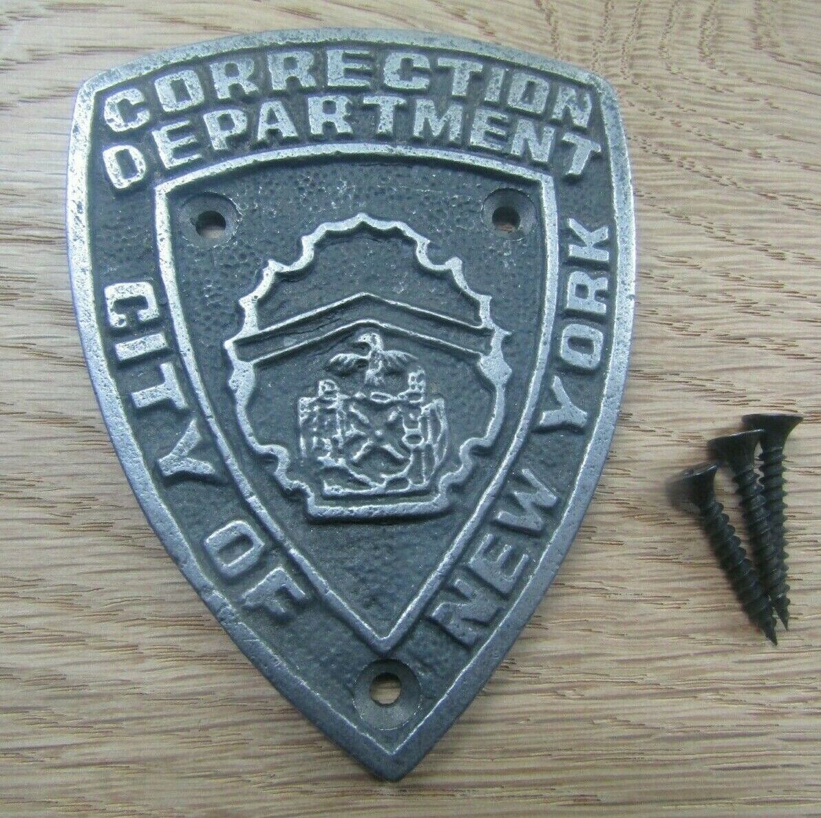 New York Correction Department Prison Jail Cast Iron Wall Door Sign ...