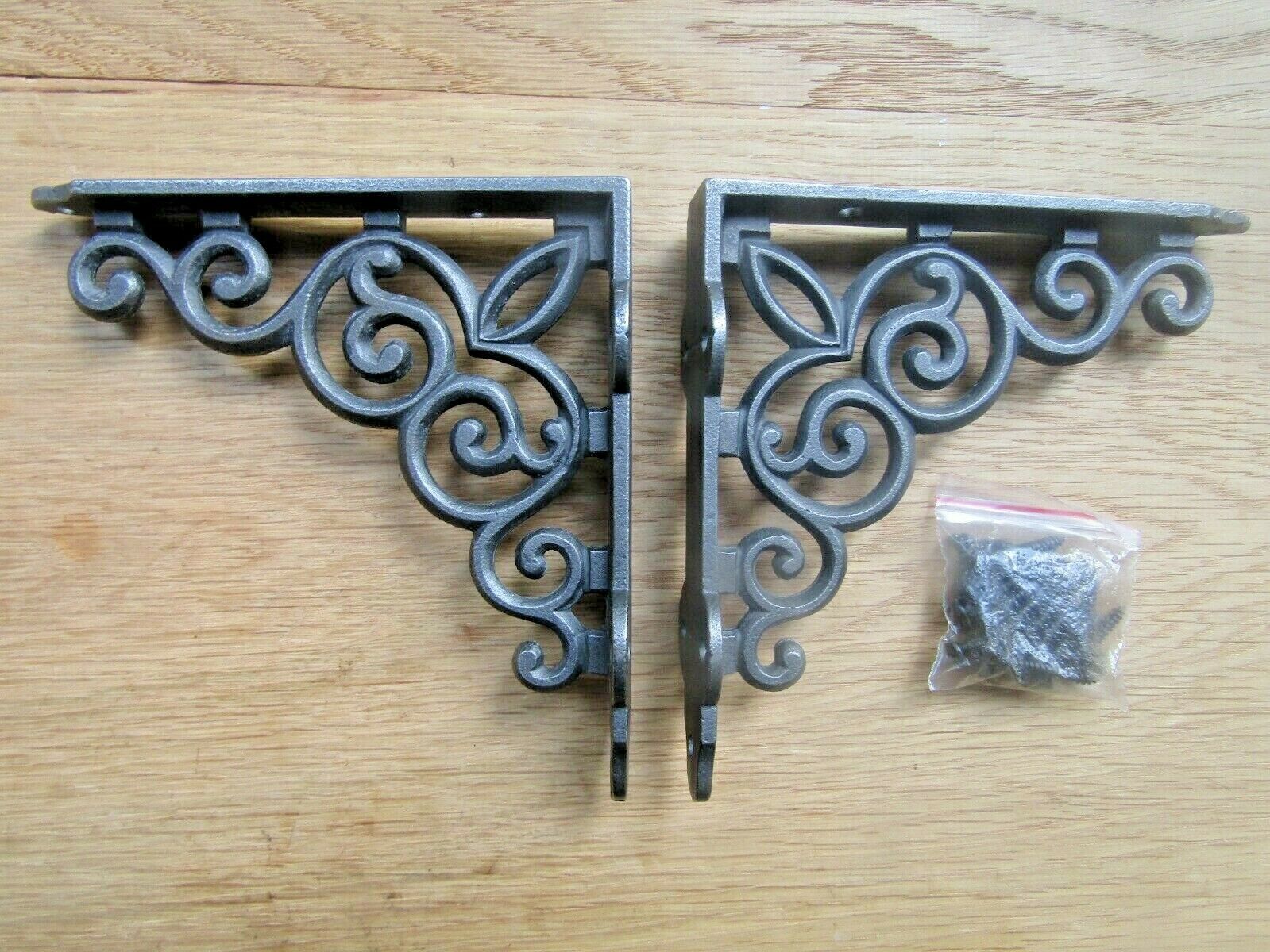 Pair Of 5'' Palace Scroll Brackets Antique Iron | Ironmongery World