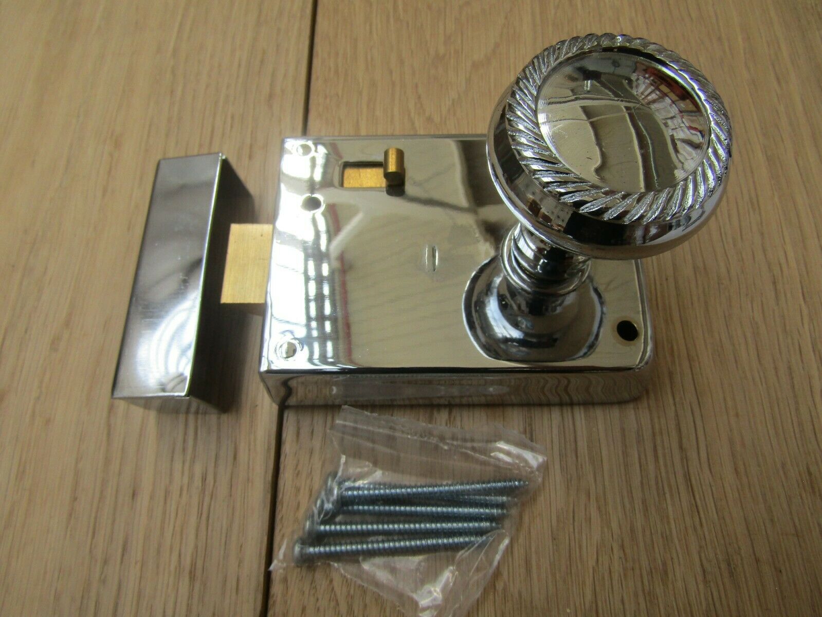 4" Rim Latch Polished Chrome & Georgian Rim Polished Chrome Set ...