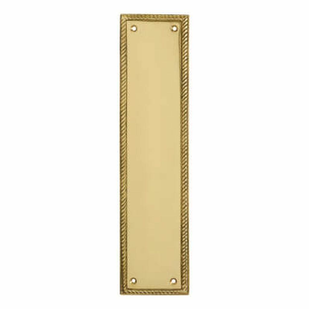 12" solid brass old style finger plate door push pull plates ...