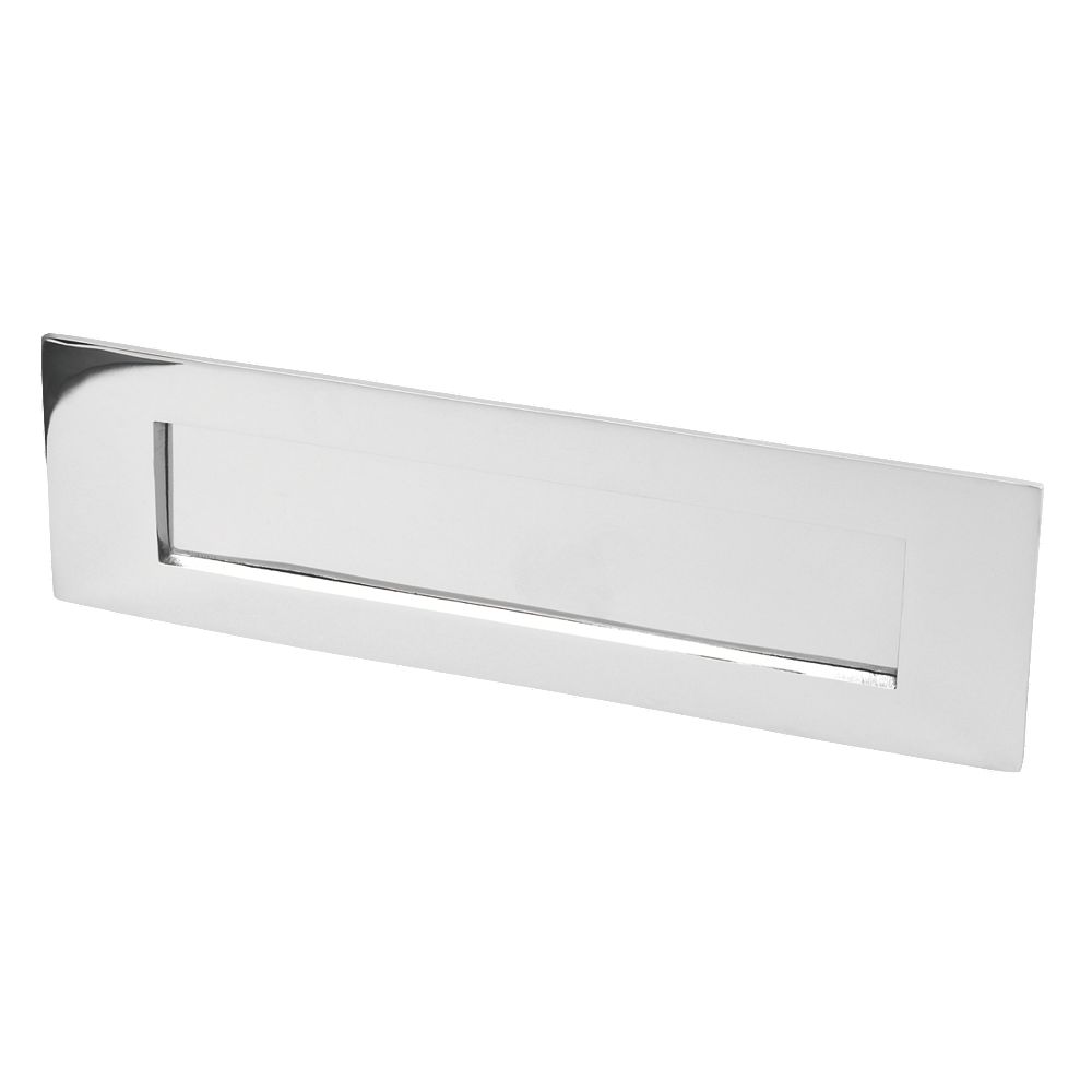 Polished Chrome Front Door Internal External Letter Box Postal Plate ...