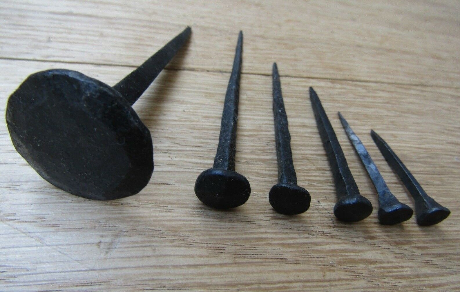 1 x Hand Forged Cast Iron Rustic Black Wax Door Wood Studs Nail Antique ...