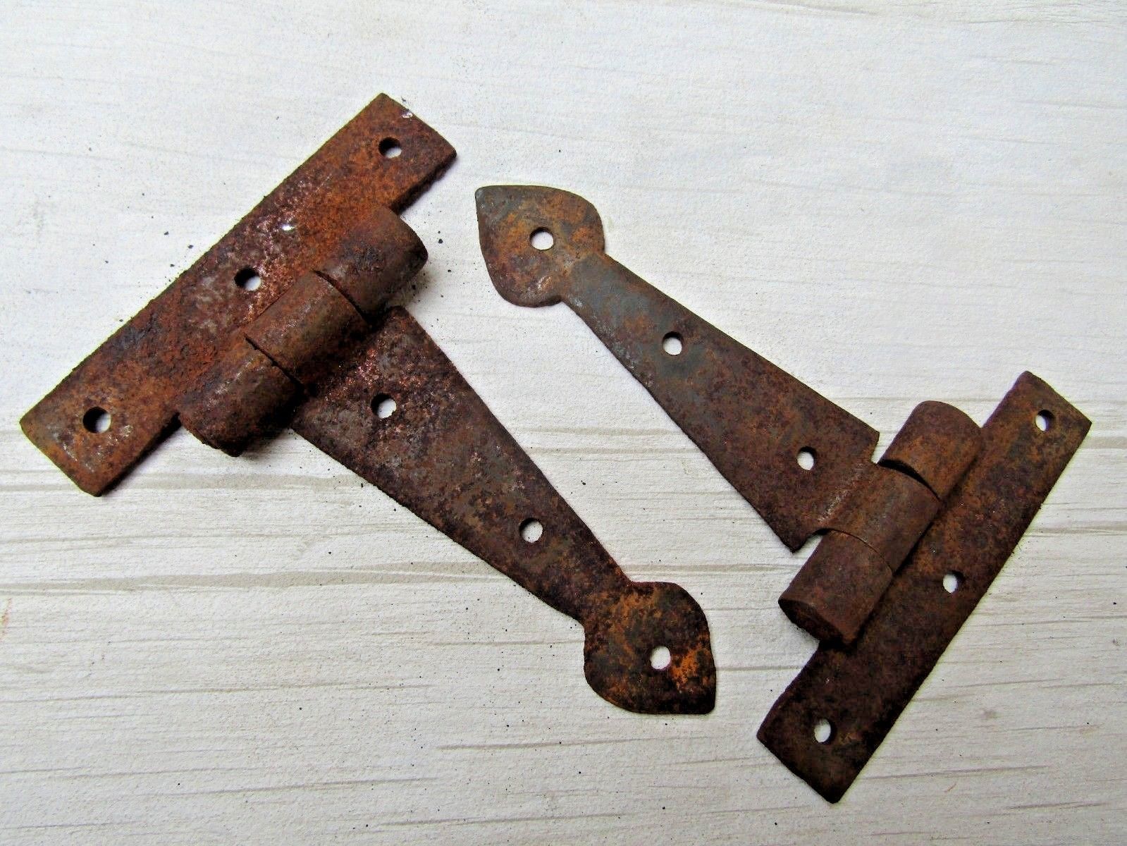 Pair Of Spear Hinge Old Vintage Chest Cabinet Cupboard Furniture Door T ...