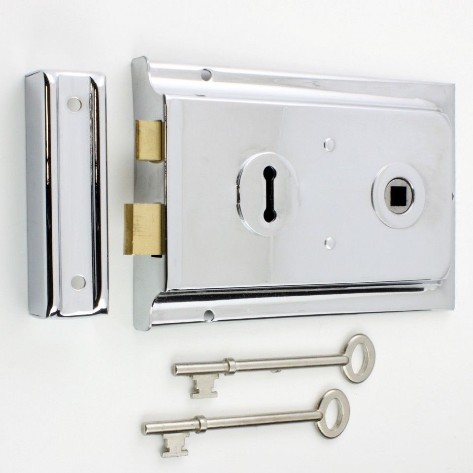 Buy 6 inch Steel Door Rim Lock Polished Chrome | Rim Locks ...