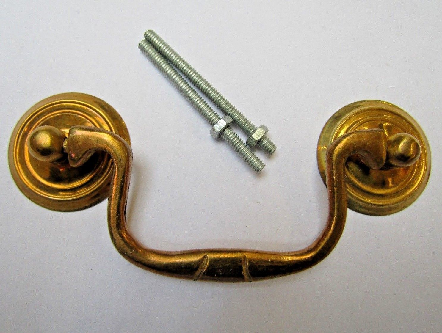 Large Swan Neck Pull Handle Dull Brass | Ironmongery World