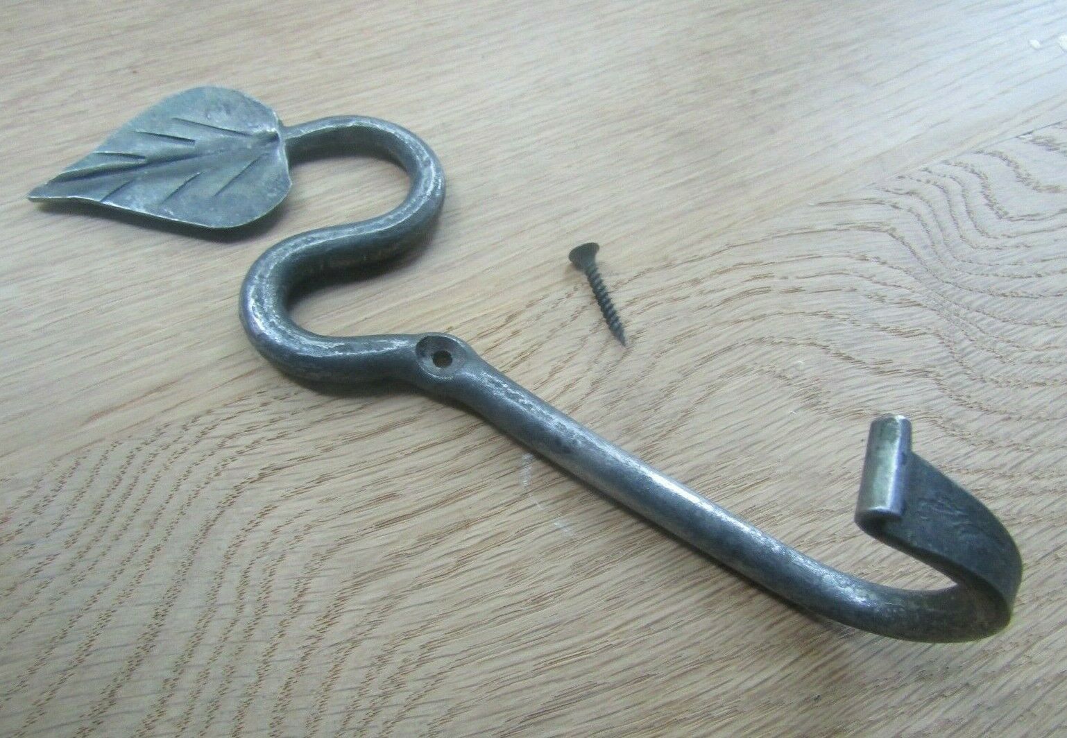 Hand Forged Wrought iron Old Rustic vintage Coat Hanging Hanger peg ...