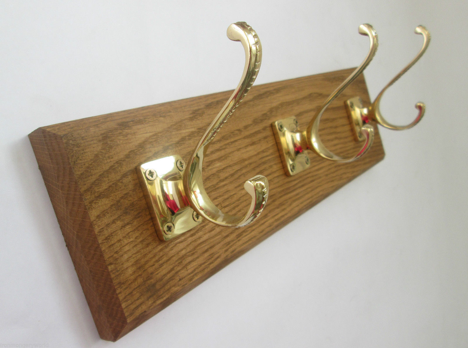 Polished Brass Georgian Volute Square Coat Hook Rail | Ironmongery World